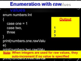 Enumerations, structure and class IN SWIFT | PPT