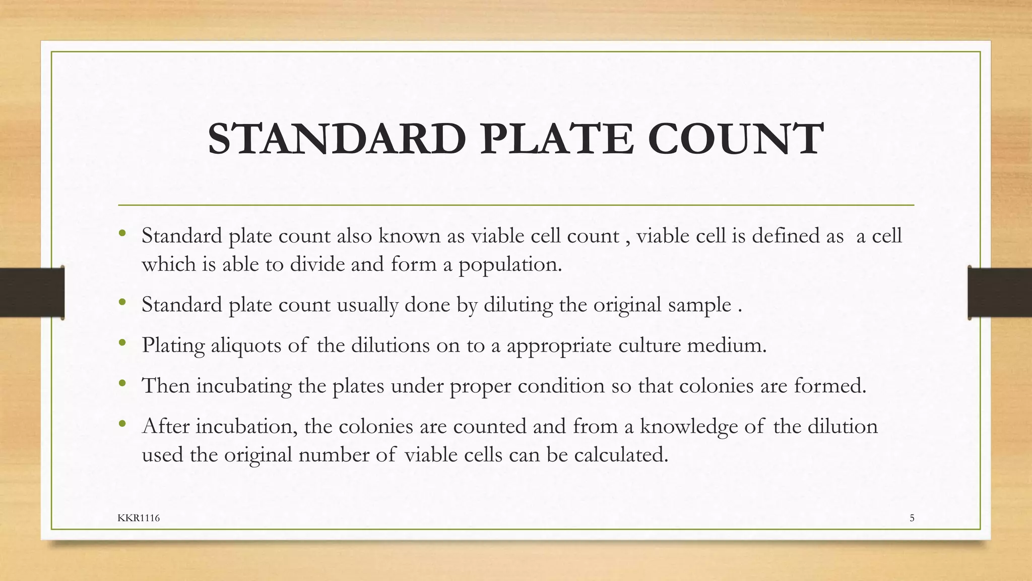 Enumeration techniques for microbes | PPTX