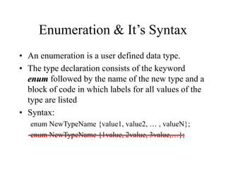 Enumration datatype | PPTX