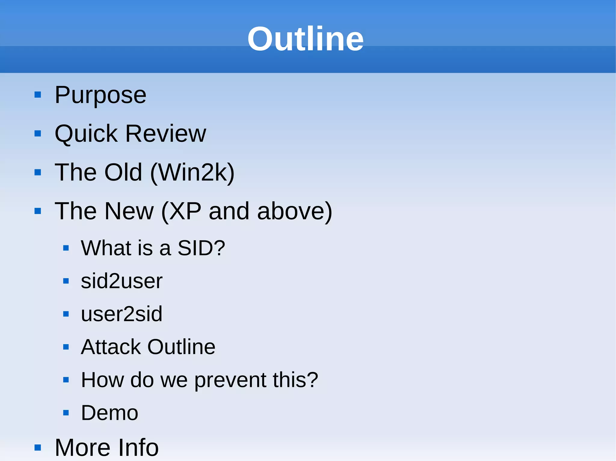 Enumerating Windows Users Ppt