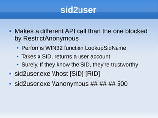 Enumerating Windows Users | PPT