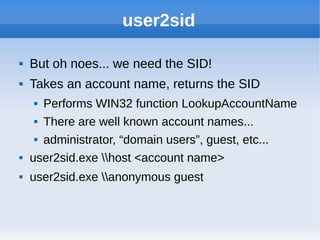 Enumerating Windows Users | PPT
