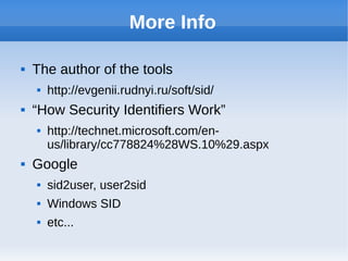 Enumerating Windows Users | PPT