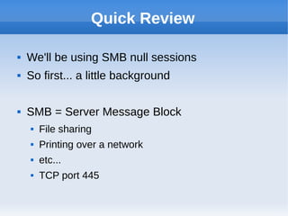 Enumerating Windows Users | PPT
