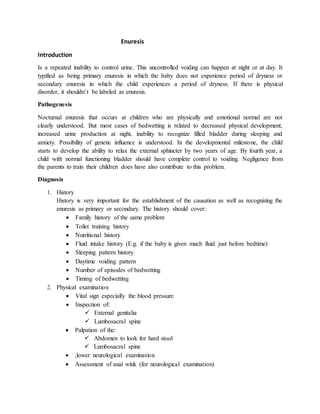 Nocturnal enuresis | DOCX