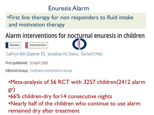 Evidence based management of enuresis in children | PPT