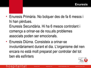 Enuresis primaria i secundaria, tractament. retirada de bolquer | PPT