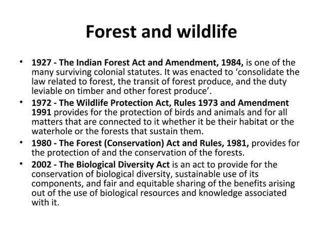 environmental legislations in india-16slides | PPT