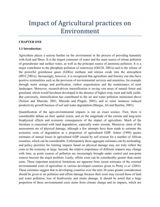 Impact of agricultural practices on environment | PDF
