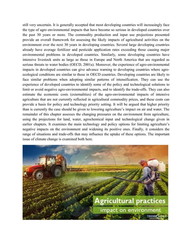 Impact of agricultural practices on environment | PDF | Agriculture ...