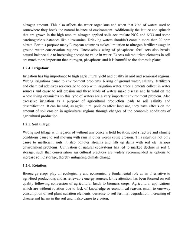 Impact of agricultural practices on environment | PDF | Agriculture ...