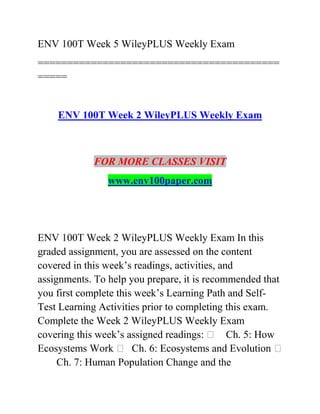 ENV 100 PAPER Educational Specialist--env100paper.com