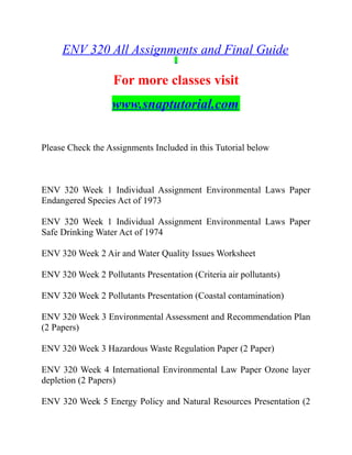 Env 320 Effective Communication-snaptutorial.com | Environmental Services Industry | Industries