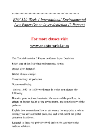 ENV 320 Enhance teaching / snaptutorial.com | PDF