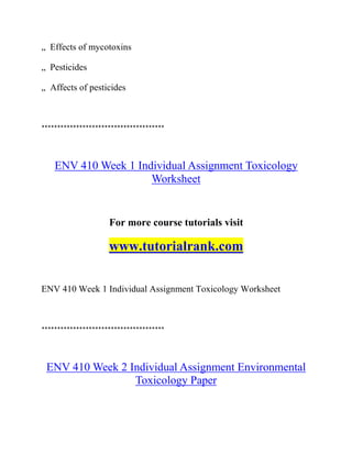ENV 410 Effective Communication - tutorialrank.com