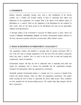 Business Environment analysis | DOCX
