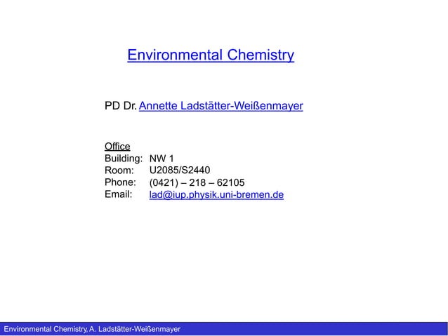 The Introduction of Environmental Chemistry | PPT