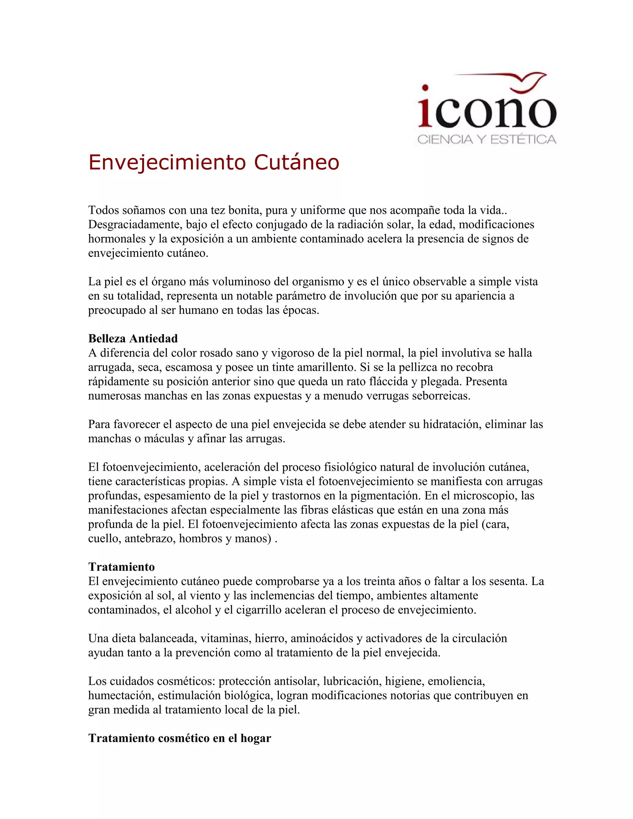 Envejecimiento cutaneo | DOC