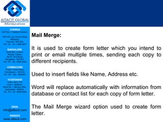 Envelops, labels and mail merge in ms word | PPT