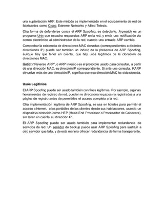 Envenenamiento arp - spoofing | DOCX