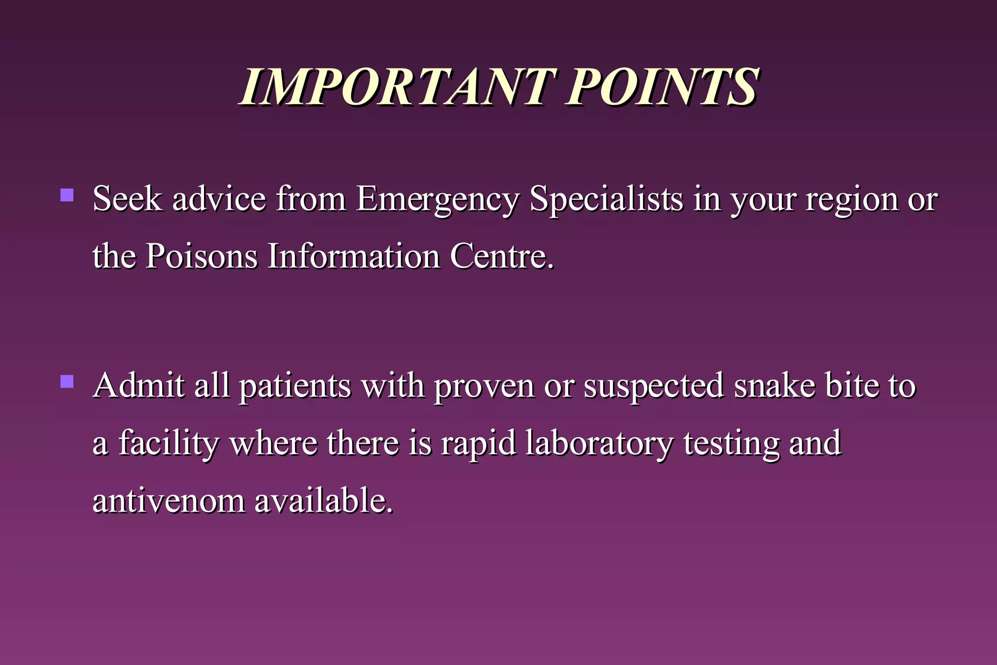 Envenomation of Snake Bites | PPT | First Aid | Injuries