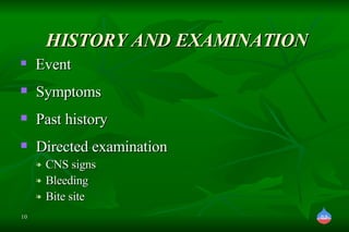 Envenomation of Snake Bites | PPT | First Aid | Injuries