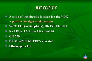 Envenomation of Snake Bites | PPT | First Aid | Injuries