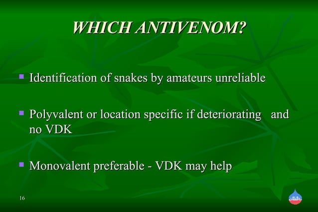 Envenomation of Snake Bites | PPT