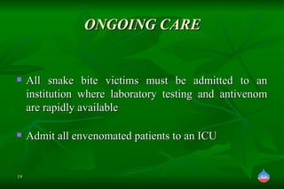 Envenomation of Snake Bites | PPT | First Aid | Injuries