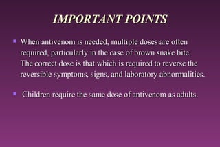 Envenomation of Snake Bites | PPT | First Aid | Injuries