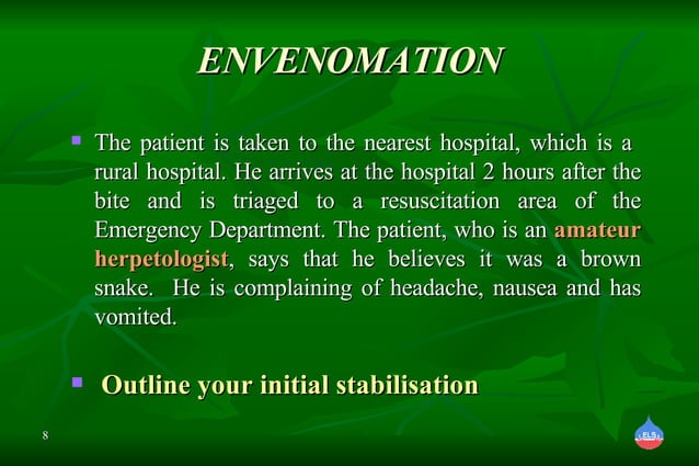 Envenomation of Snake Bites | PPT