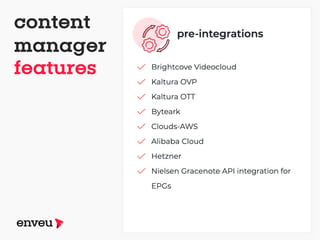 Enveu OTT Content Manager | PDF | Computing | Technology & Computing