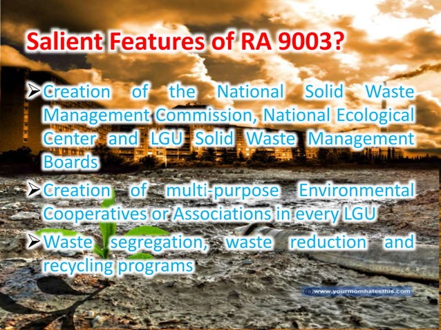 Ecological Solid Waste Management Act of 2000(RA 9003 ) | PPTX