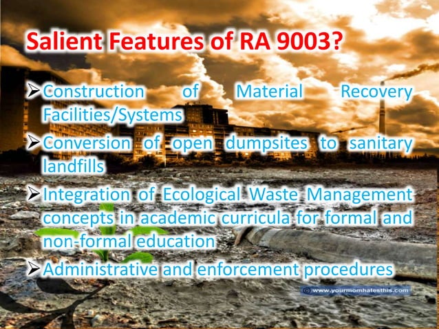 Ecological Solid Waste Management Act of 2000(RA 9003 ) | PPTX