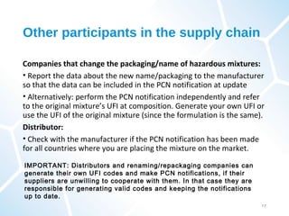 UFI and PCN - providing information to poison centres | PPT