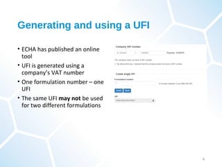 UFI and PCN - providing information to poison centres | PPT
