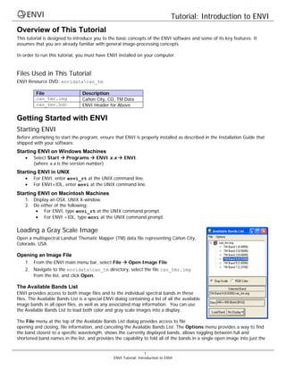 Envi intro | PDF | Desktop Publishing | Computer Software and Applications