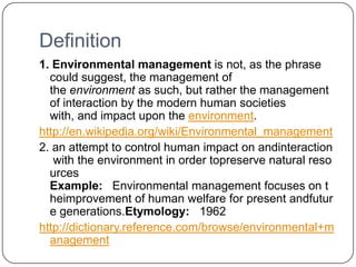 Environmental Management Module 1 | PPTX