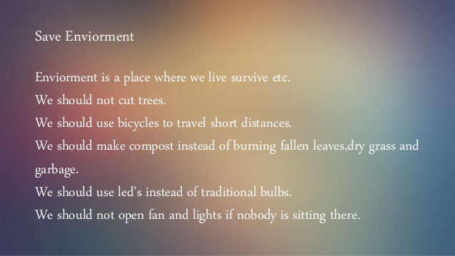 Save Enviorment | PPT