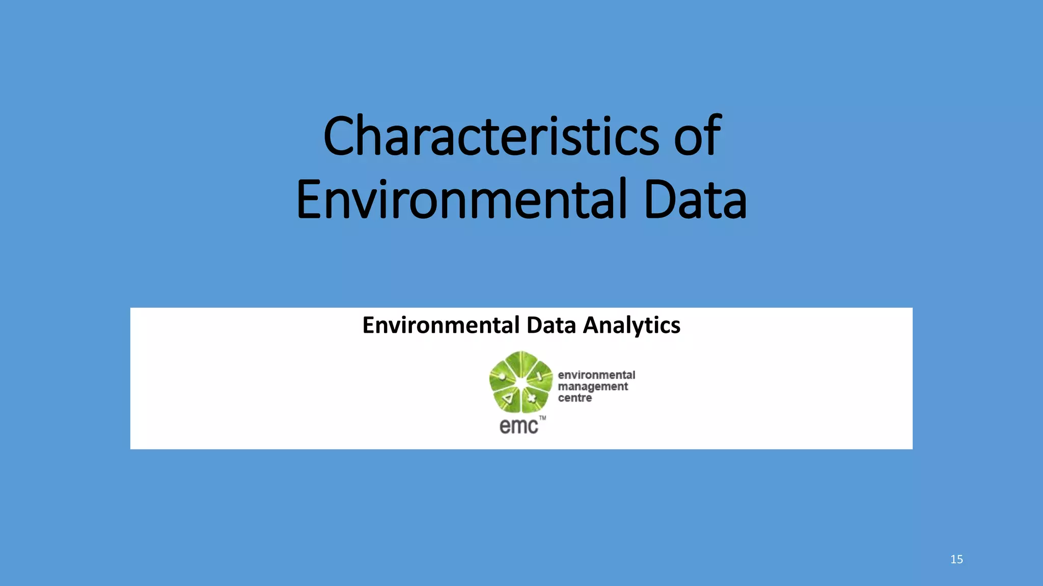 Environmental Data Management and Analytics | PPSX