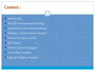 Environment scanning in Strategic management | PPTX