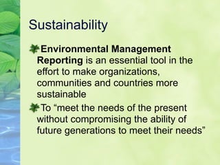 Environmental management reporting | PDF