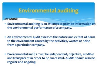 Envirnomental audit ppt | PPT