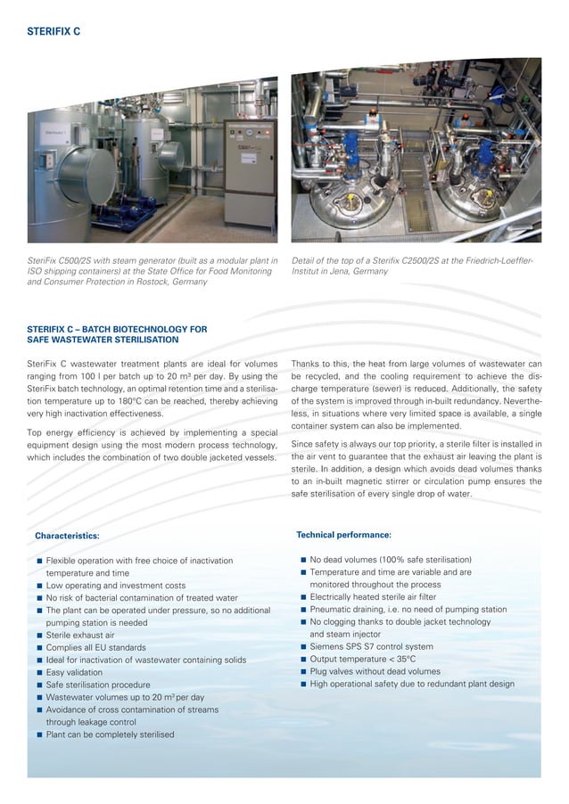 EnviroChemie SteriFix - Effluent decontamination systems | PDF