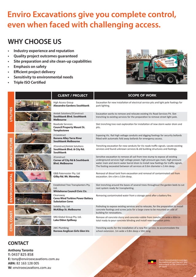 Enviro Excavations Capability Statement | PDF | Civil Engineering Industry | Industries