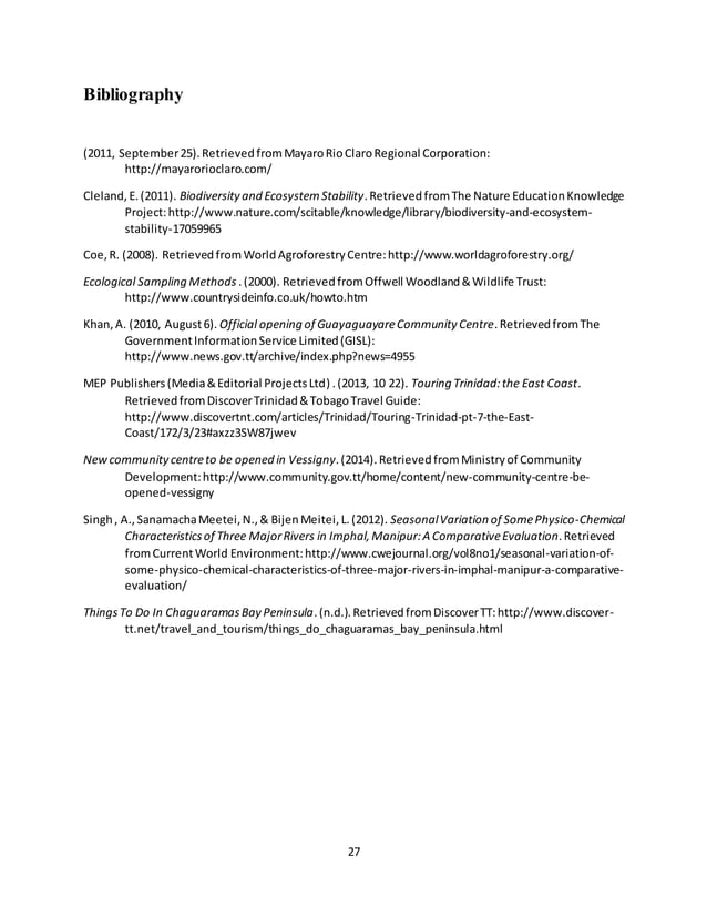 CAPE Environmental Science IA Unit 1 | DOCX | Zoos & Aquariums ...