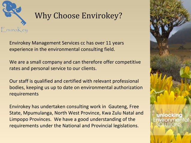 Envirokey Company Profile 2011 | PPT | Environmental Services Industry ...