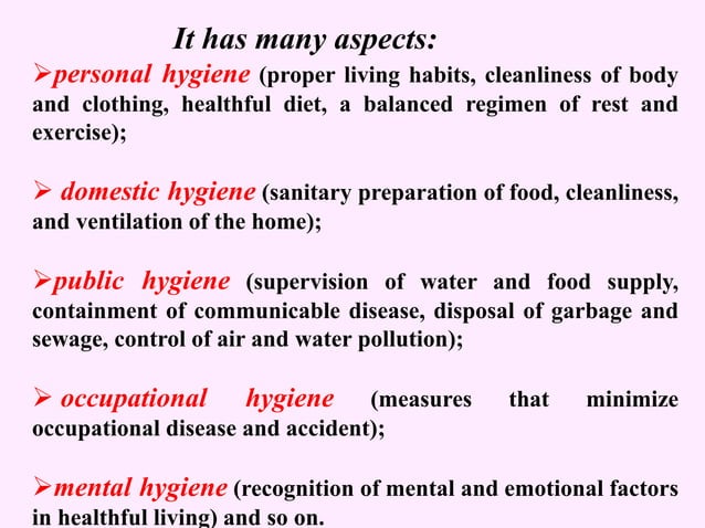 Enviromental hygiene and uses of different hygiene methods. | PPT