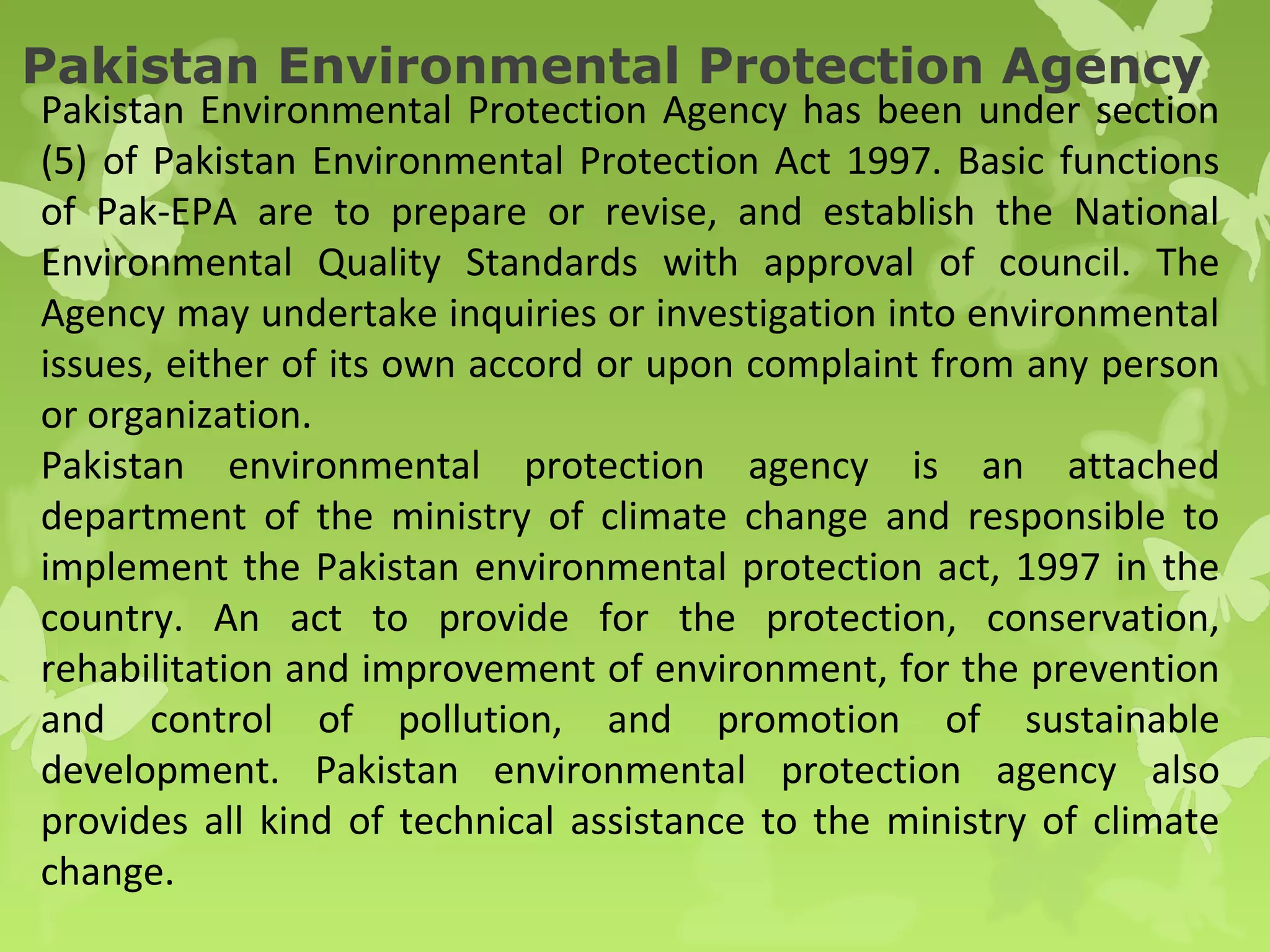 Enviromental issues in pakistan | PPT