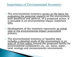 Environmental inventory / baseline studies | PPTX
